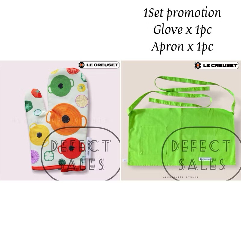 Defect Sales Le Creuset Kitchen Tool Glove Pot Holder Apron | Shopee ...