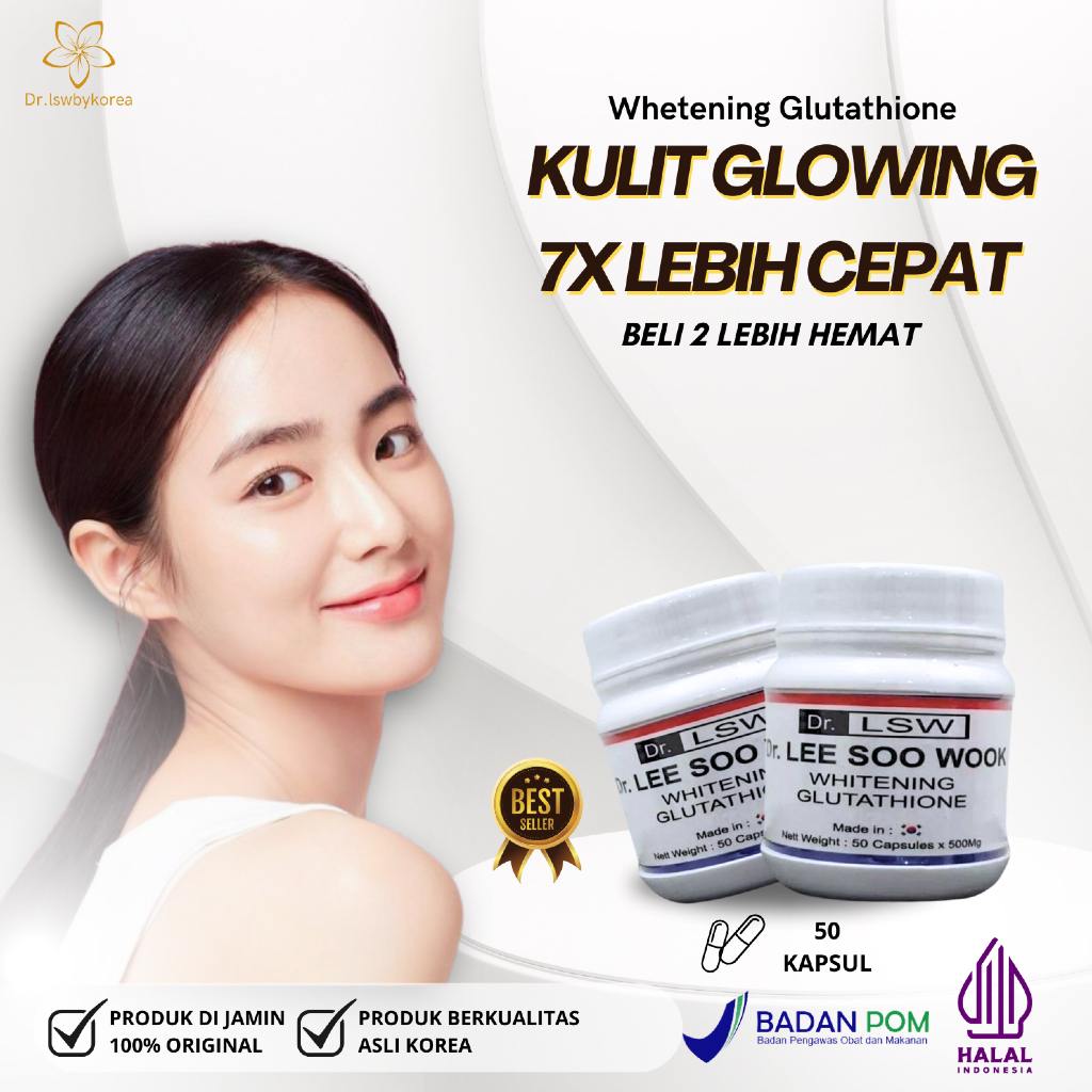 DR.LSW Whitening Suplement Putihkan Kulit Glutathione Multi Collagen ...