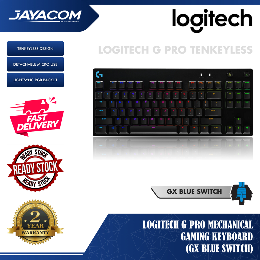 Logitech G PRO Mechanical Gaming Keyboard – GX Blue Switch (Tenkeyless ...