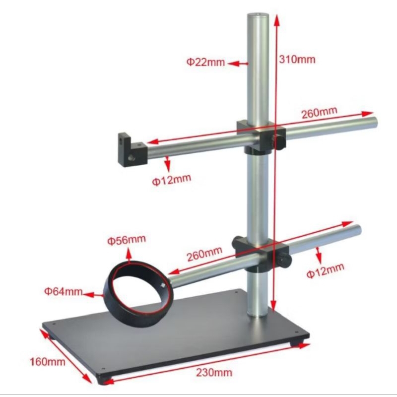 Dual Arm Rotatable Boom Microscope Table StandAluminum CNC Heavy Duty ...