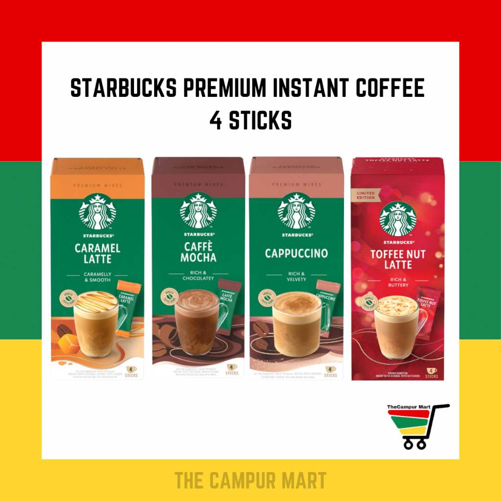 TCM Starbucks Premium Instant Coffee - 4 Sticks Sachets | Caramel Latte ...