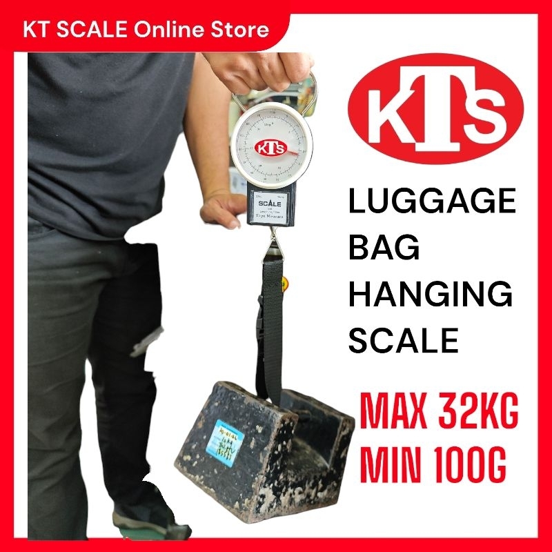 32KG KTS MECHANICAL HANGING SCALE BELT TUPE LUGGAGE BAG SCALE | Shopee ...