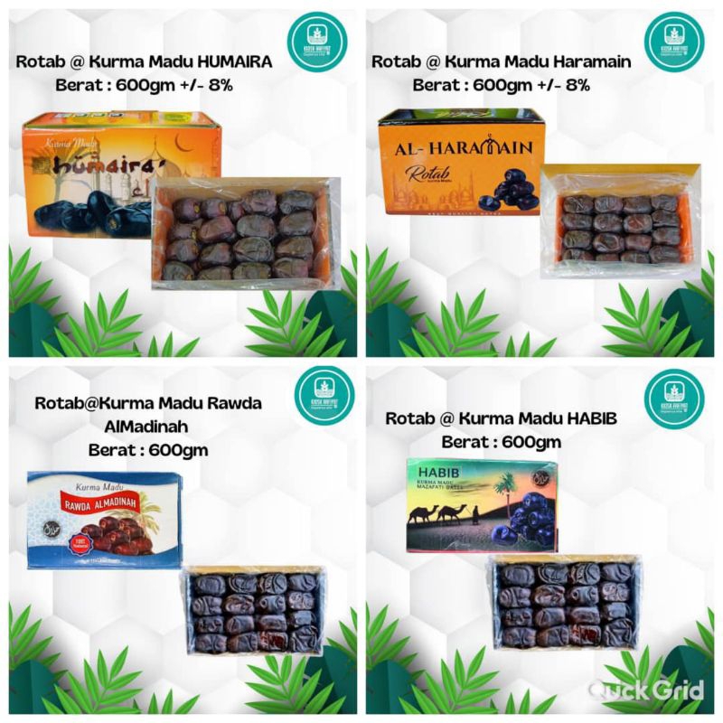 KURMA ROTAB / KURMA MADU HUMAIRA/ HARAMAIN/ HABIB/ RAWDA ALMADINAH ...