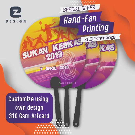 Hand Fan Print Custom Print 2-sided Handfan Souvenir Plastic Frame Hand ...