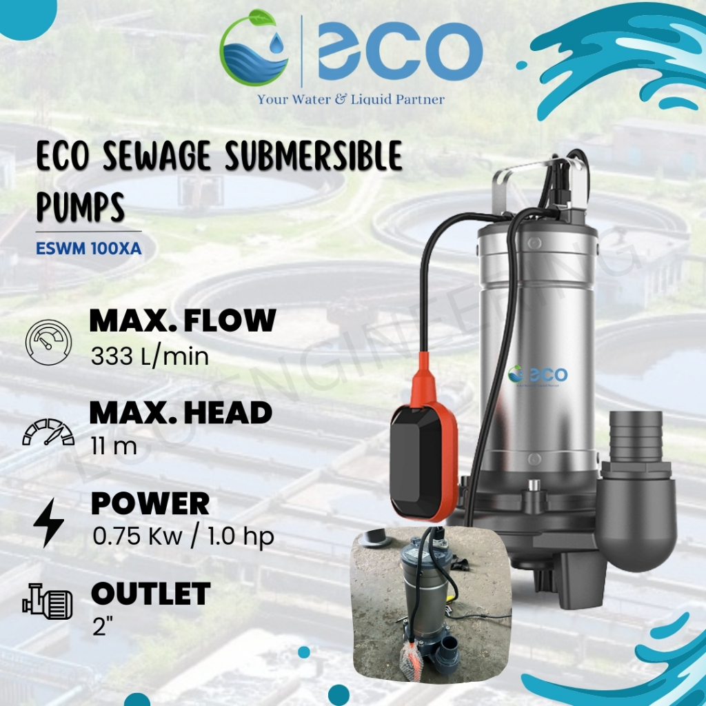 ECO Sewage Submersible Water Pump PAM AIR | ESWM 100XA | 2Inch 220v 0 ...
