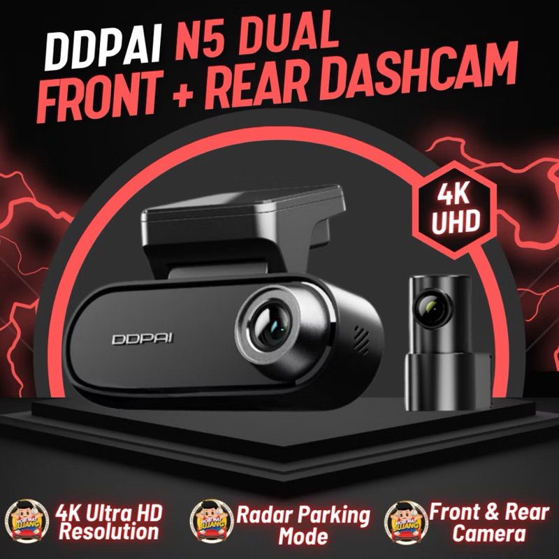 DDPAI N5 Dual 4K Ultra HD GPS Front & Rear Recording Dash Cam Super Capacitor | Shopee Malaysia