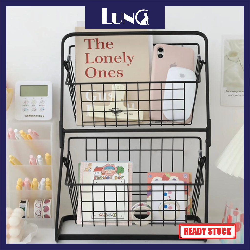 Removable 2 Tier Storage Kitchen Wire Basket Stand Multifunctional ...