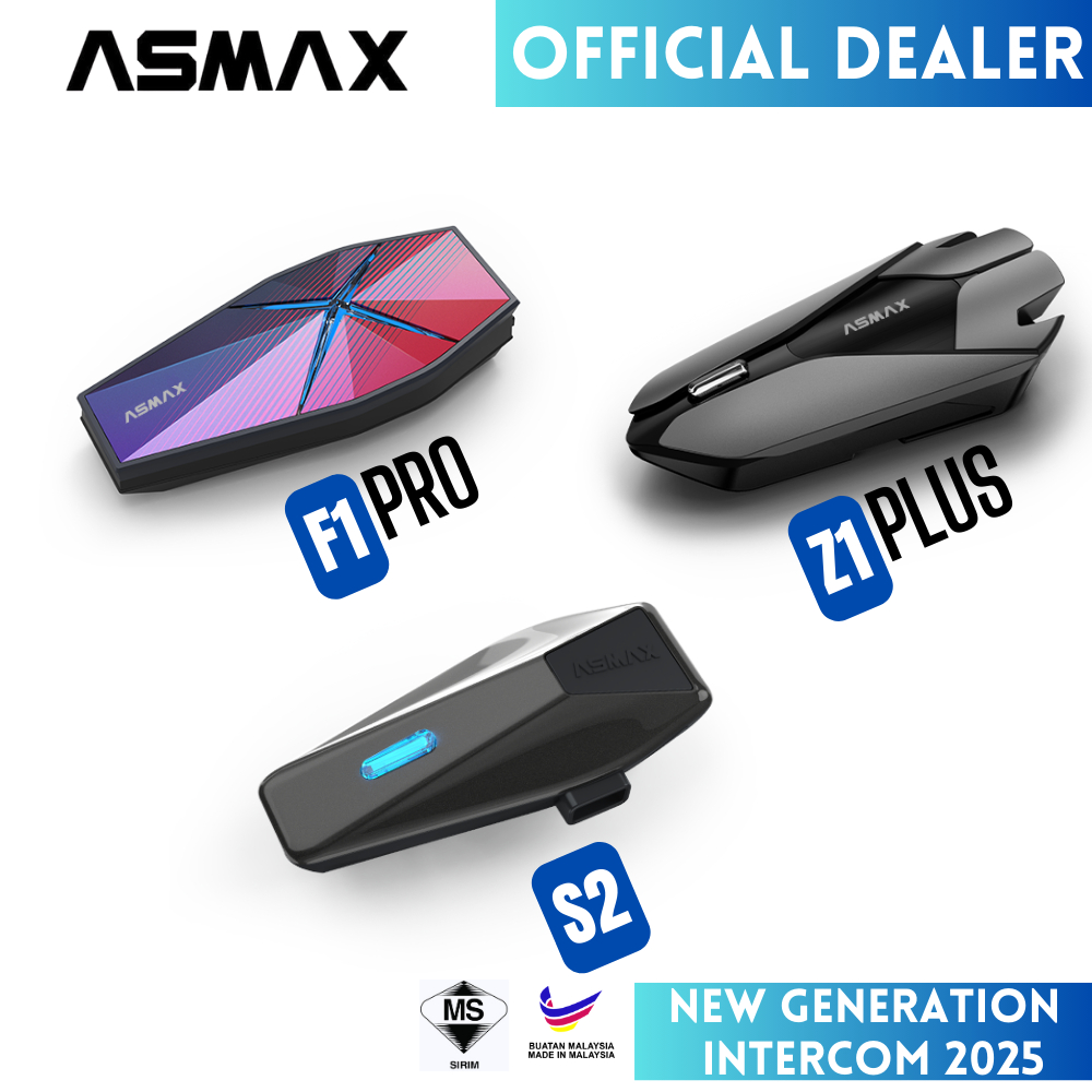 ASMAX S2 Z1 Plus F1 Pro MOTORCYCLE BLUETOOTH HEADSET MESH INTERCOM ...