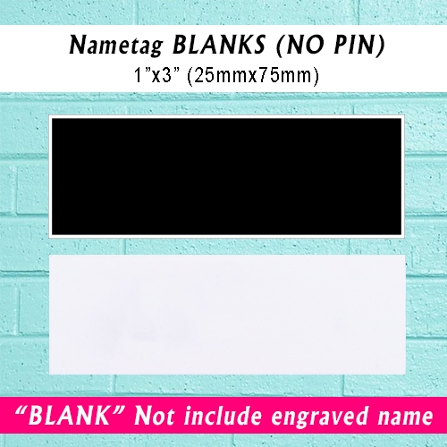 JATA NEGARA Black/White Name Tags (Kosong) WHOLESALE without Pins 1.5mm ...