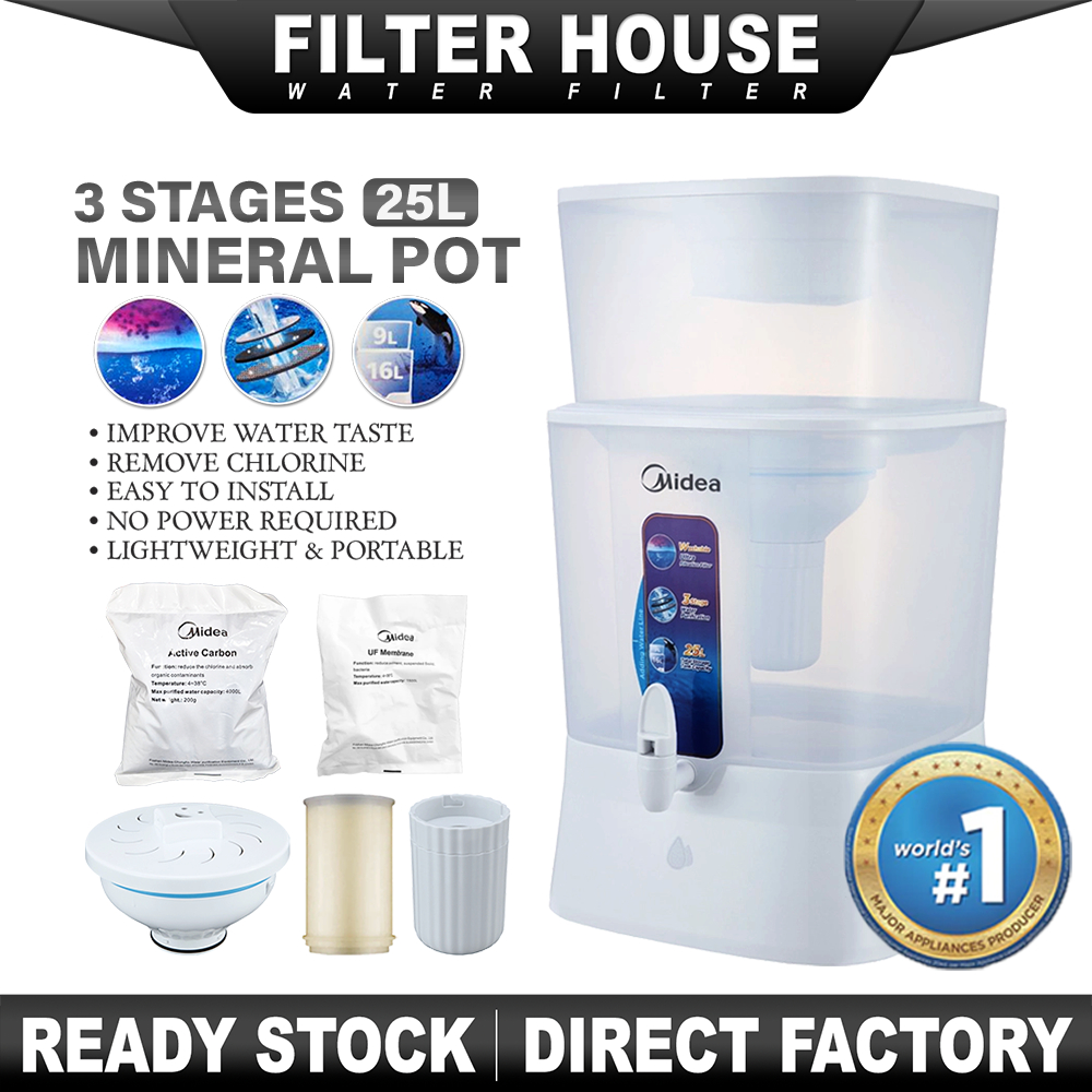 Midea Mineral Pot Water Filter Purifier Countertop Gravity Type Water ...