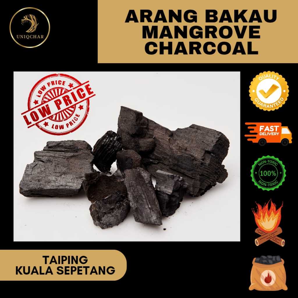 🔥4kg Arang Kayu Bakau BBQ / Mangrove Charcoal BBQ / 火炭 Taiping Kuala ...