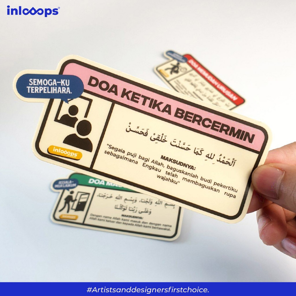 Sticker Doa Harian (Doa Ketika Bercermin) Sticker Kalis Air (Laminated ...