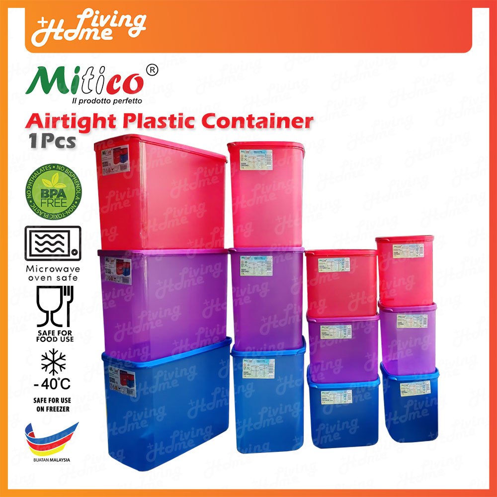 Airtight Plastic Container Size Square Rectangle Tall Standard Mitico ...