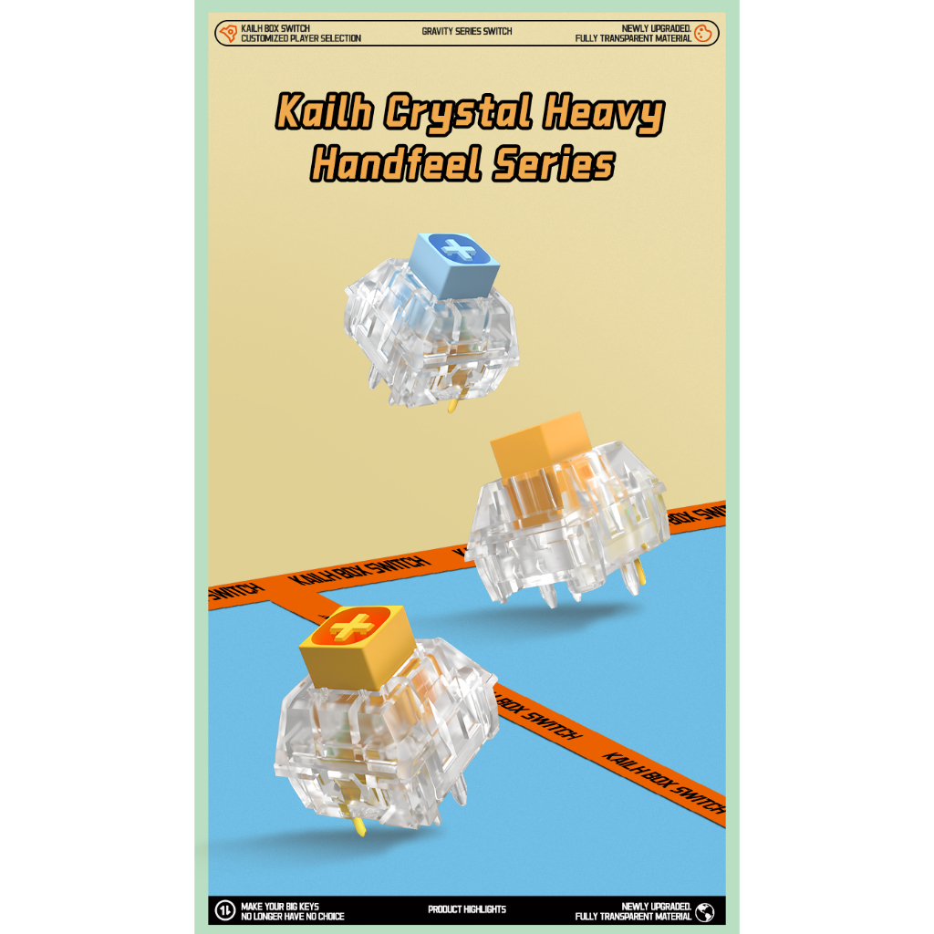 Kailh Box Crystal Heavy Yellow/Blue/Orange 5 Pin Handfeel Switch for MX ...