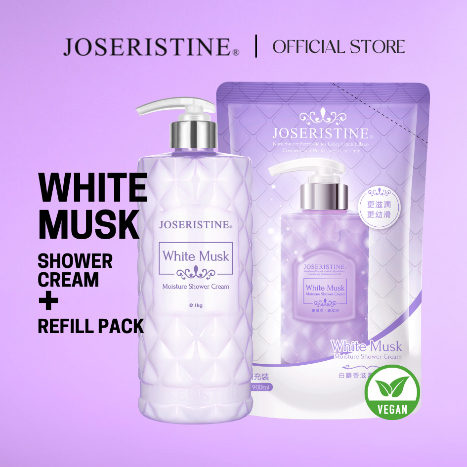 Joseristine White Musk Bedtime Shower Cream 1+1 Value Pack 1000ml ...