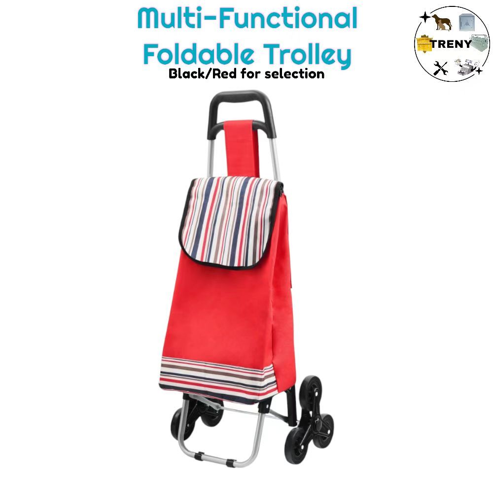 TRENY Aluminium Market Folding Trolley Shopping Cart Troli Pasar ...