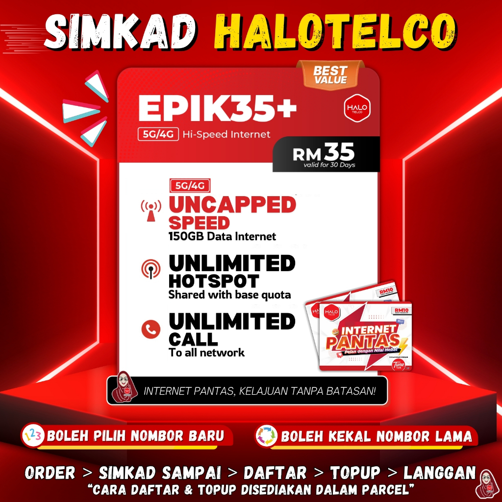 💥𝗘𝗣𝗜𝗞 𝟯𝟱+ | 4G/5G UNLIMITED SPEED & CALL | 150GB DATA + HOTSPOT ...