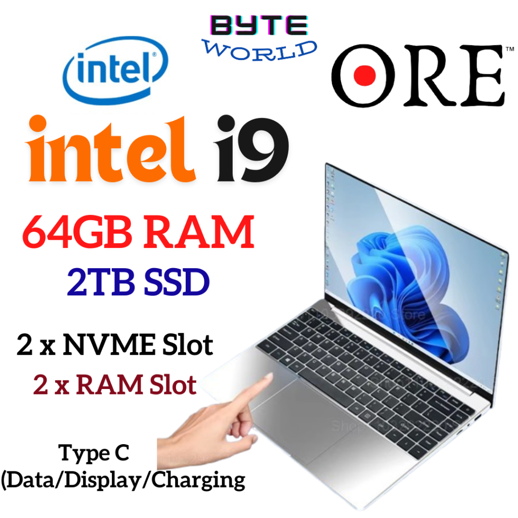 2025 ORE GX2 Intel i9 15.6" Windows Laptop 64GB DDR4 RAM 2TB NVME SSD ...