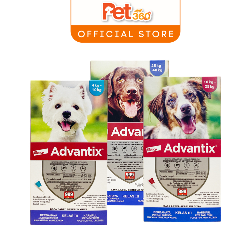 Elanco Advantix Spot On Tick Flea Prevention - Size M/L/XL | Shopee ...
