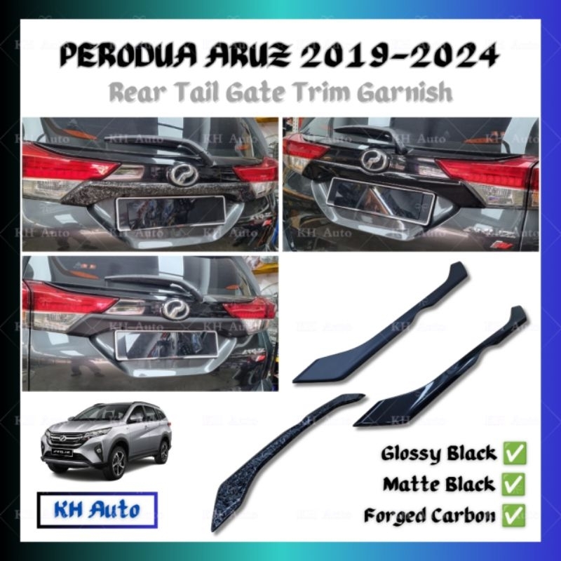 Perodua Aruz 2019-2024 Rear Tail Gate Trim Garnish Forged Carbon Car ...