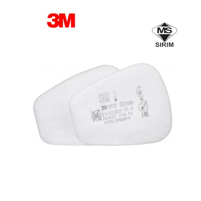 3M 5935 P3R Particulate Filters, 2 pieces per pack, with DOSH-SIRIM ...