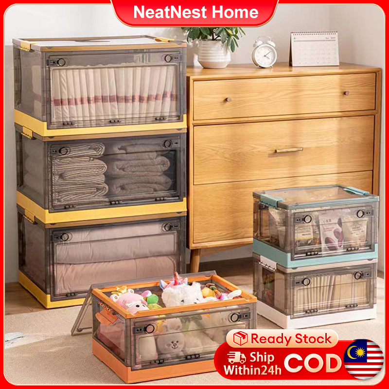 Foldable Transparent Storage Box Large Capacity Container Household ...