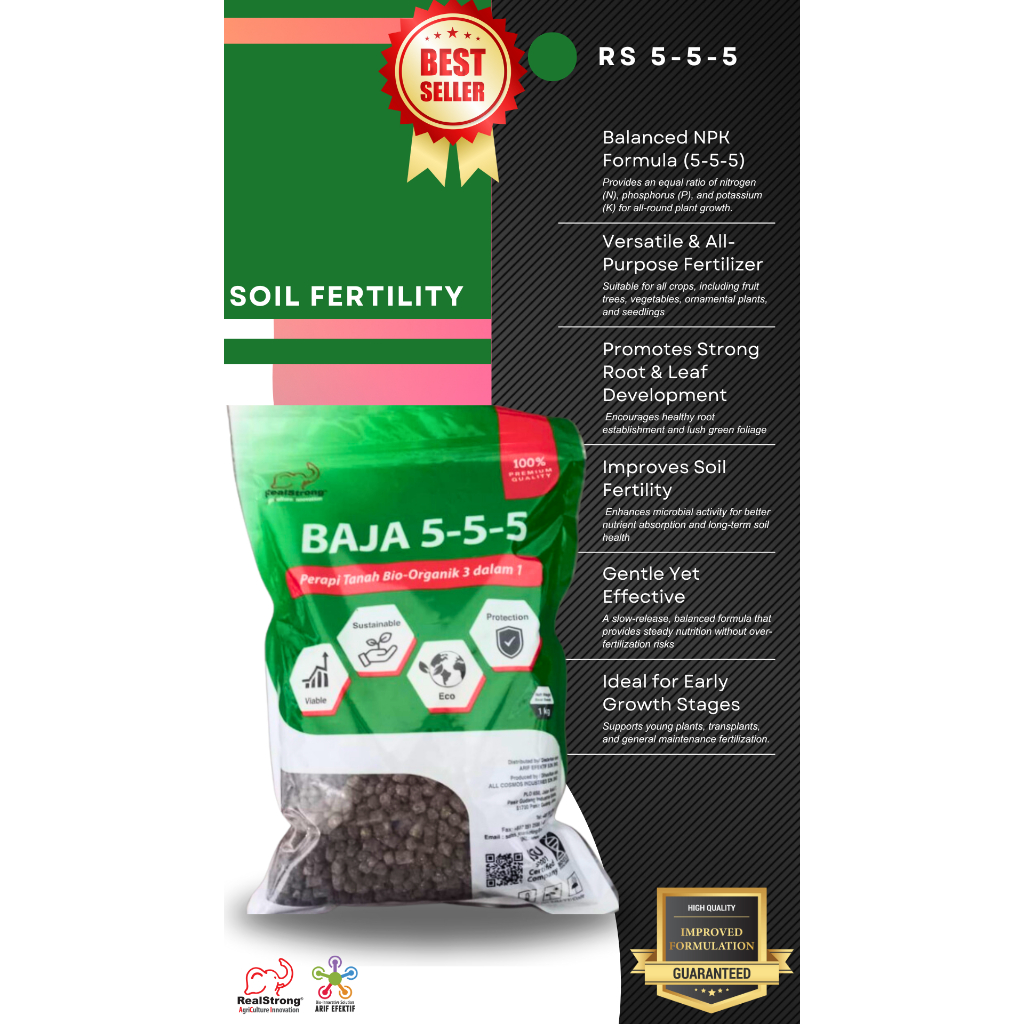 1KG Real Strong 5-5-5 Bio Organic Fertilizer/ Baja Organik RealStrong ...