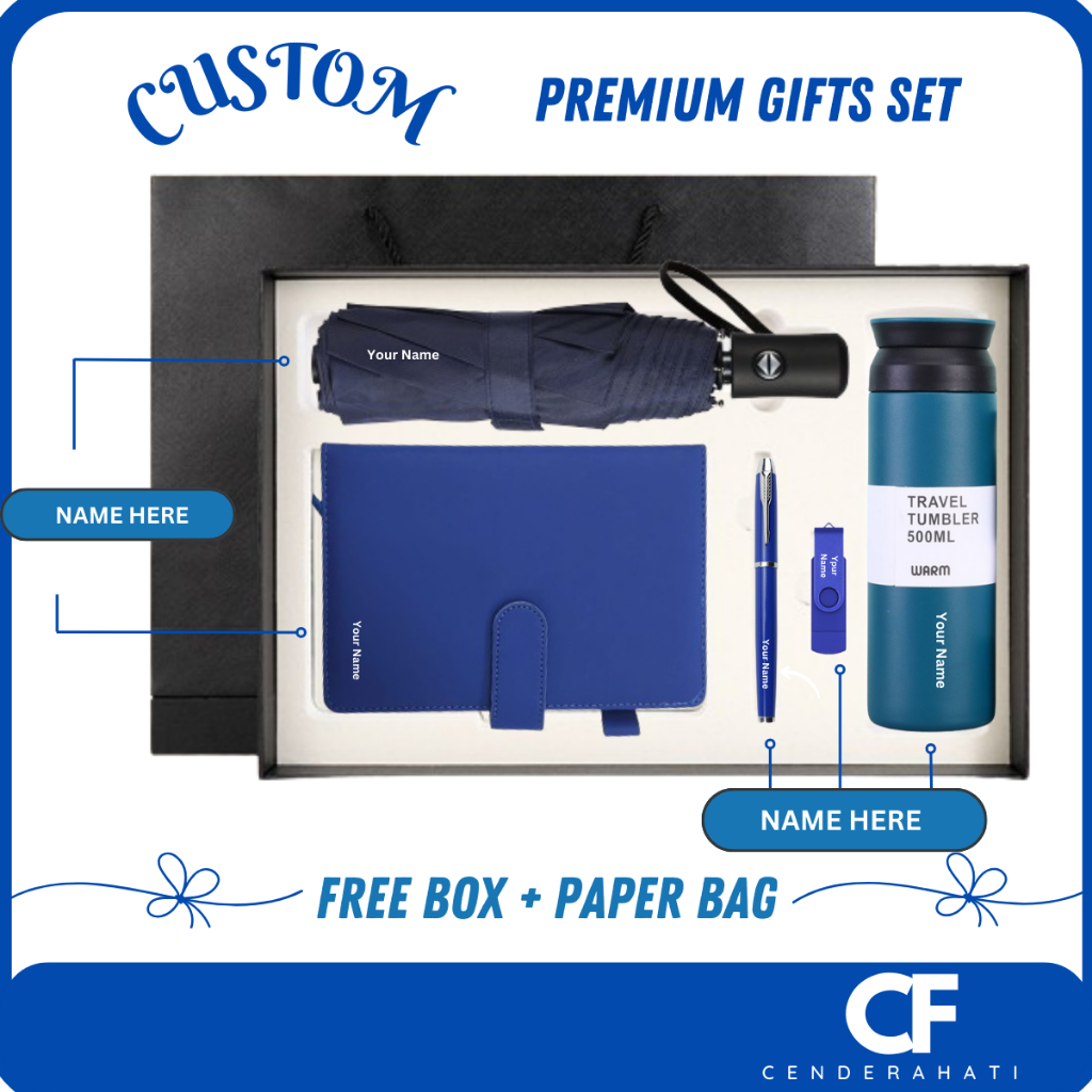 CUSTOM Doorgift Set Ballpoint pen Metal Pen Notebook A5 Thermos Bottol ...