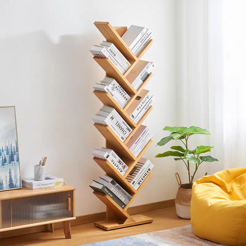 💥Rak Buku Modern 7 Tier Tree Shaped Bookshelf Student Bookcase Storage ...