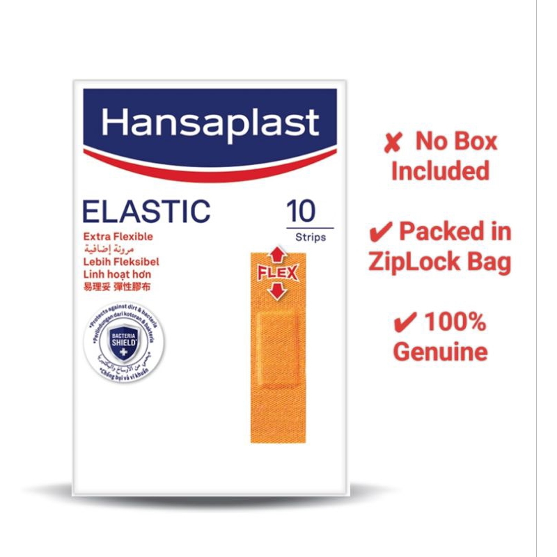 Hansaplast Elastic Plasters 10/ 20 Strips - Flexible Wound Protection ...