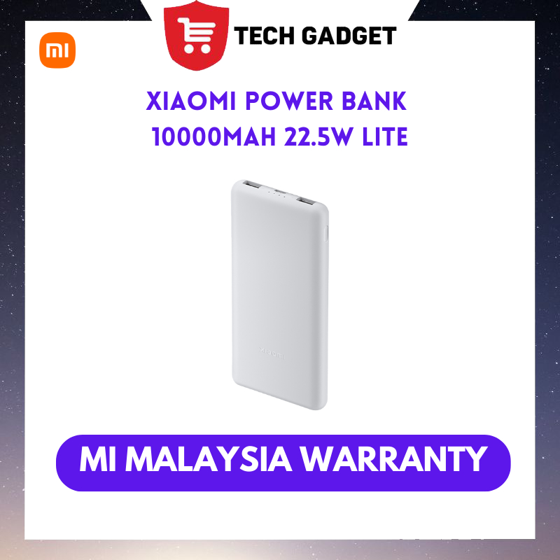 Xiaomi Power Bank 10000mAh 22.5W Lite | Dual USB-A and USB-C Ports | 22.5W Two-Way Fast Charging ...