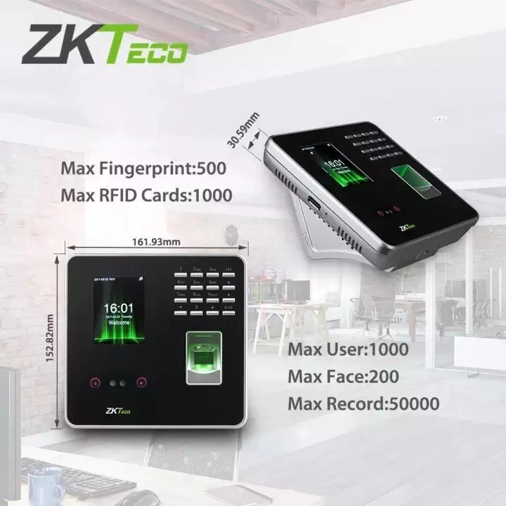 ZKTeco Touchless MB20 Face / Fingerprint / Access Card Time Attendance Device with Simple Access ...