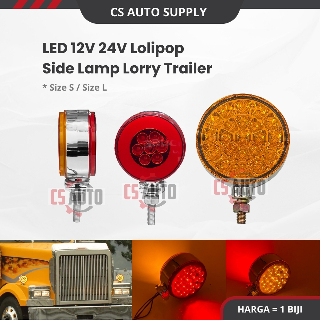 LED 12V 24V Round Mini Big Size Double Sided Lolipop Light Signal Brake ...