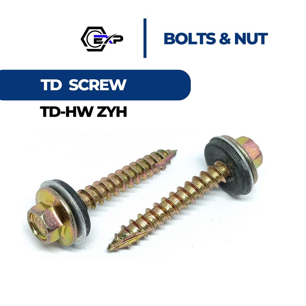 Exp(1PCS) Self Drilling Screw Wood Screw TD-HW WITH WASHER Skru Bumbung Skru Kayu | Shopee Malaysia