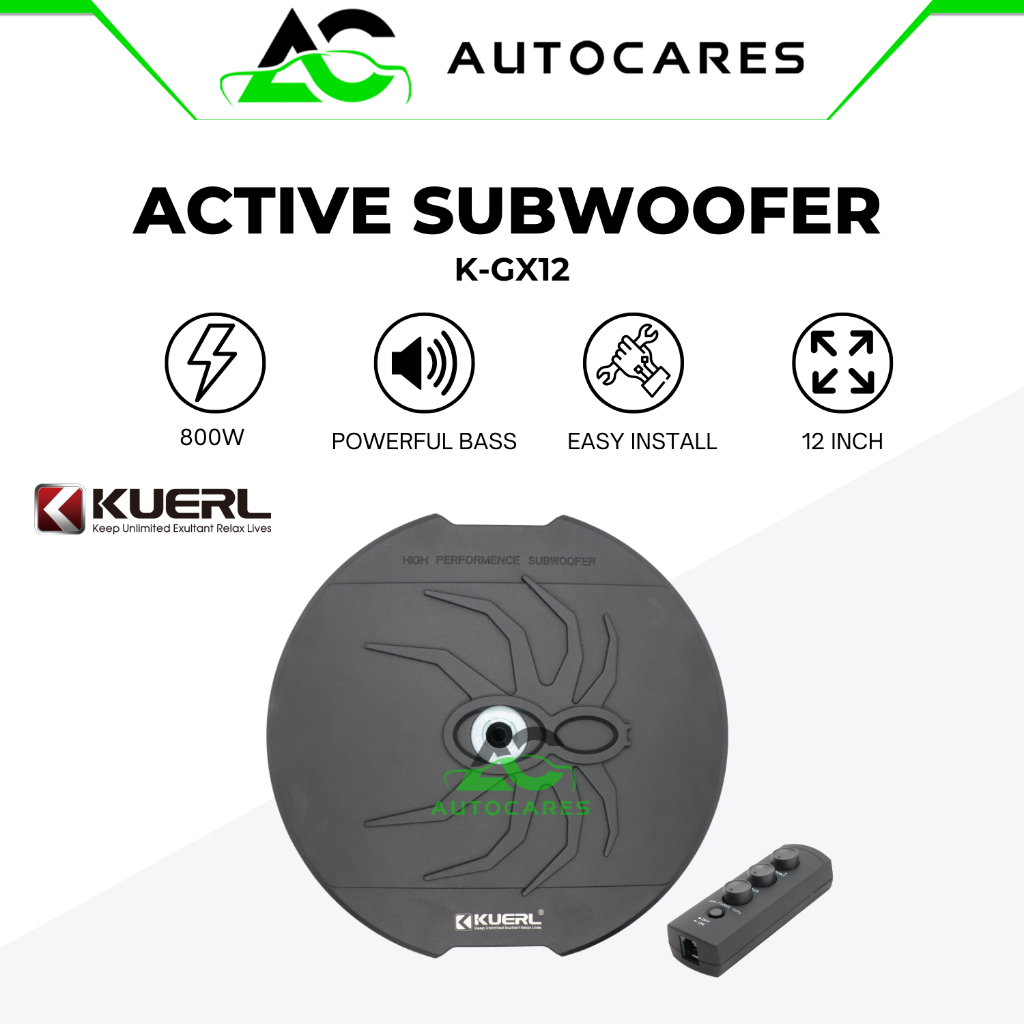 KUERL K-GX12 12" Spare Tire Active Subwoofer With Remote Control Kereta ...