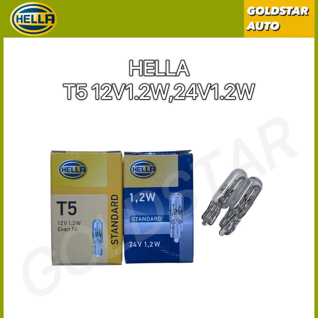 【Hella Original】【Single Bulb】T5 12V 24V Wedge Bulb 1.2W Dashboard Meter AC Panel Indicator Light ...