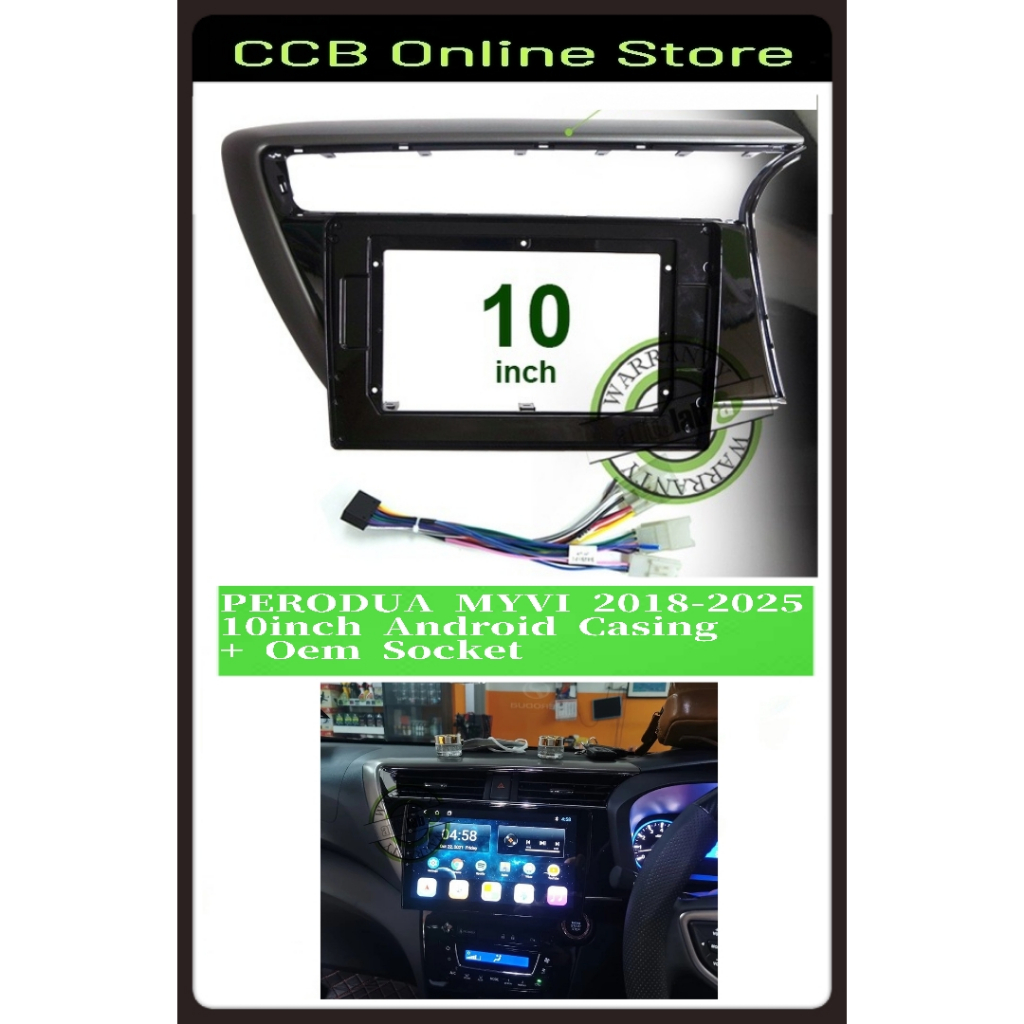 Perodua Myvi 2018-2025 Android Player Casing 10" (Include Perodua Oem ...