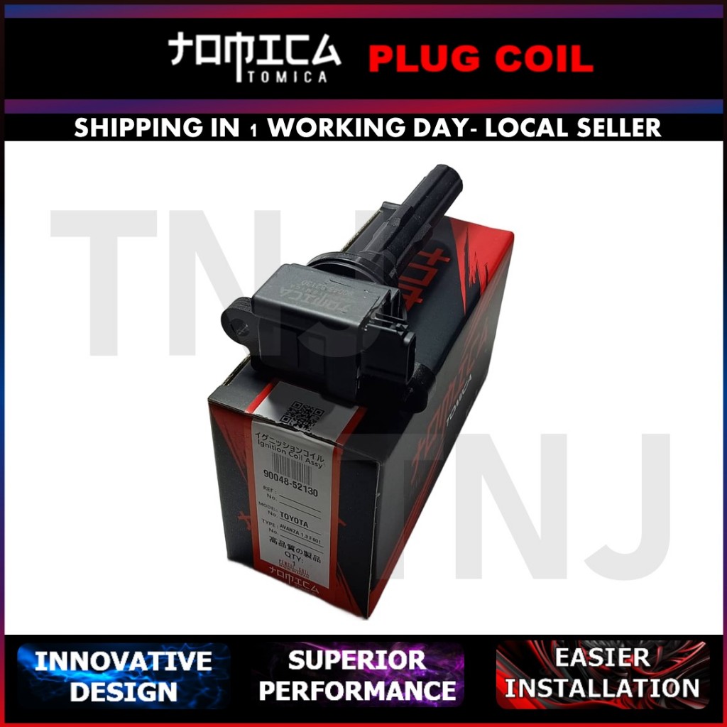 TOMICA PLUG COIL (3PIN) TOYOTA AVANZA DVVT 1.3 F601 / KEMBARA DVVT ...