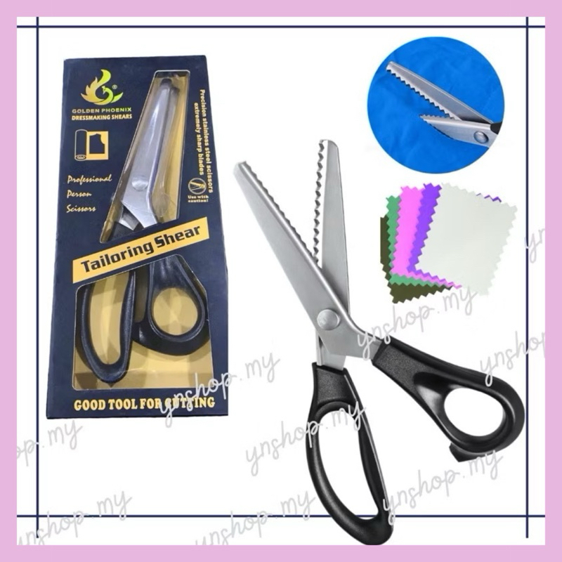Gunting Kain Bergerigi /Gunting Kain Zig Zag / Zig Zag scissors Golen ...