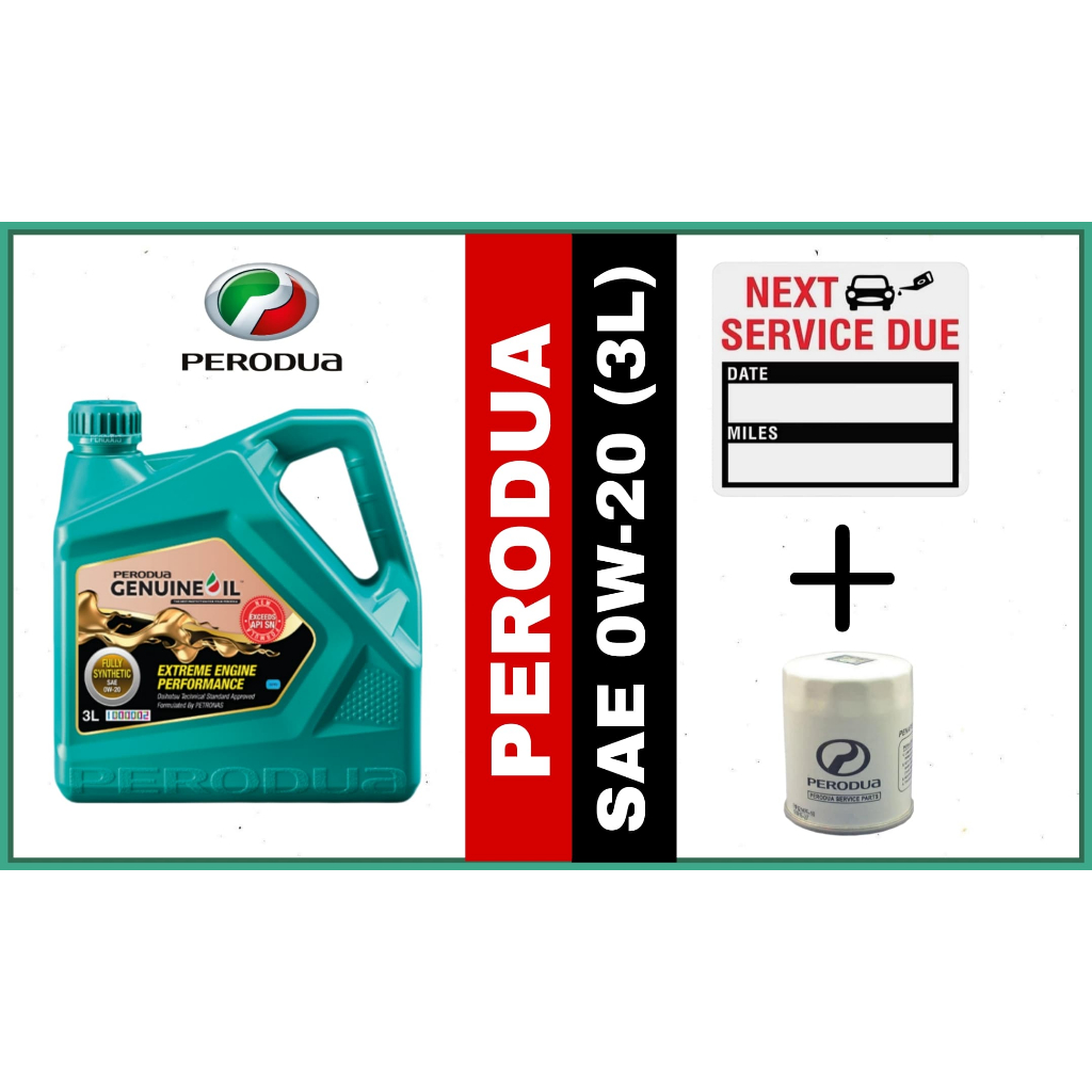 Perodua SAE 0W20 API SN Engine Oil Fully Synthetic (3 Liter) Perodua ...