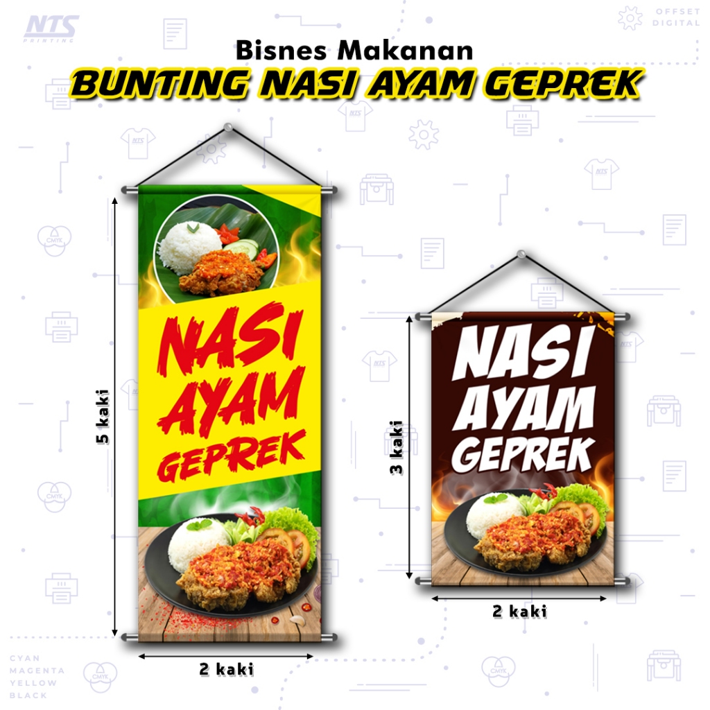 READY DESIGN BUNTING NASI AYAM GEPREK - PENIAGA GERAI / MAKANAN ...