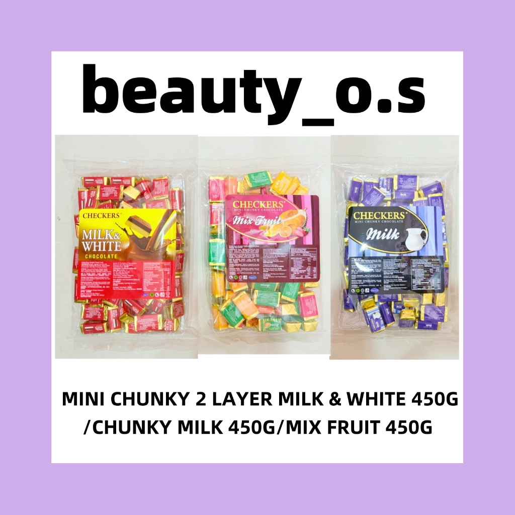 CHECKERS MINI CHUNKY 2 LAYER MILK & WHITE 450/MINI CHUNKY MILK/CHUNKY ...