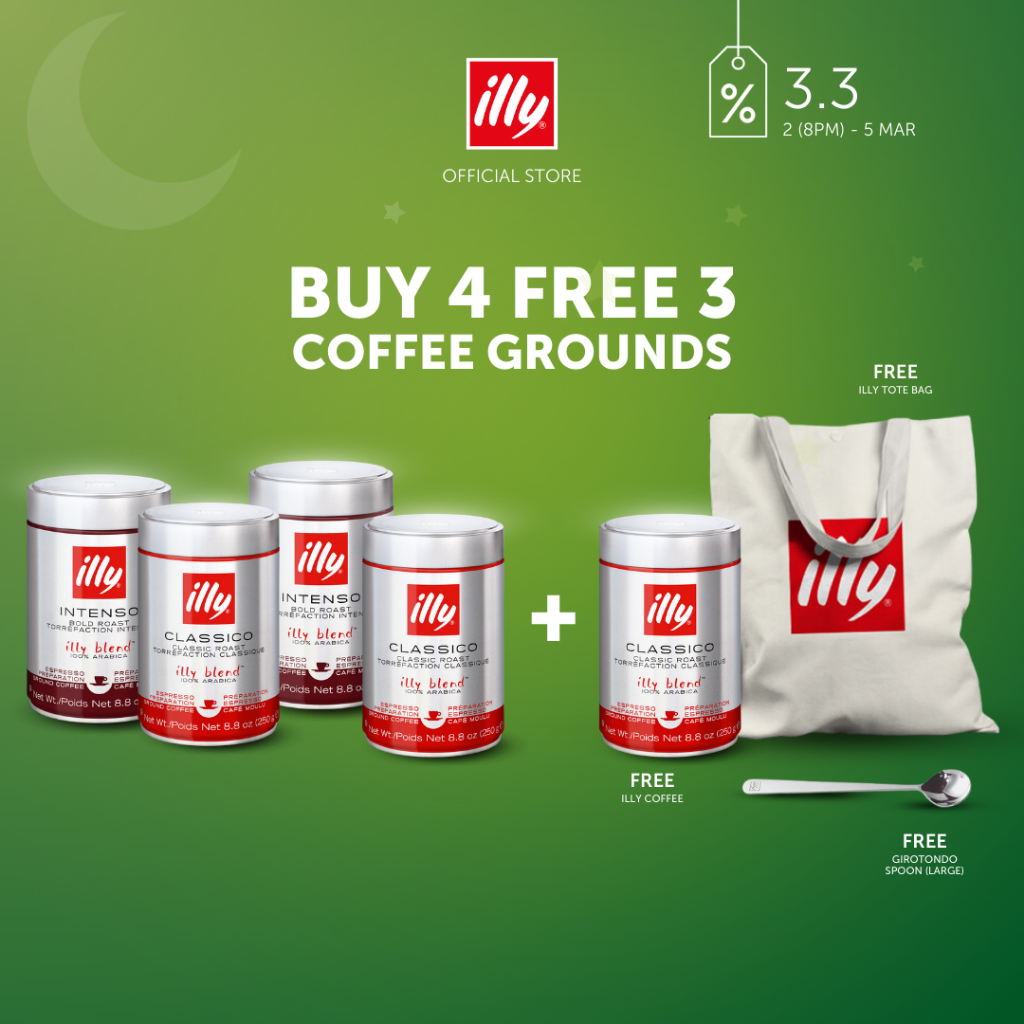 (Buy 4 Free 3) illy Ground Coffee Espresso Classico - Medium Roast ...