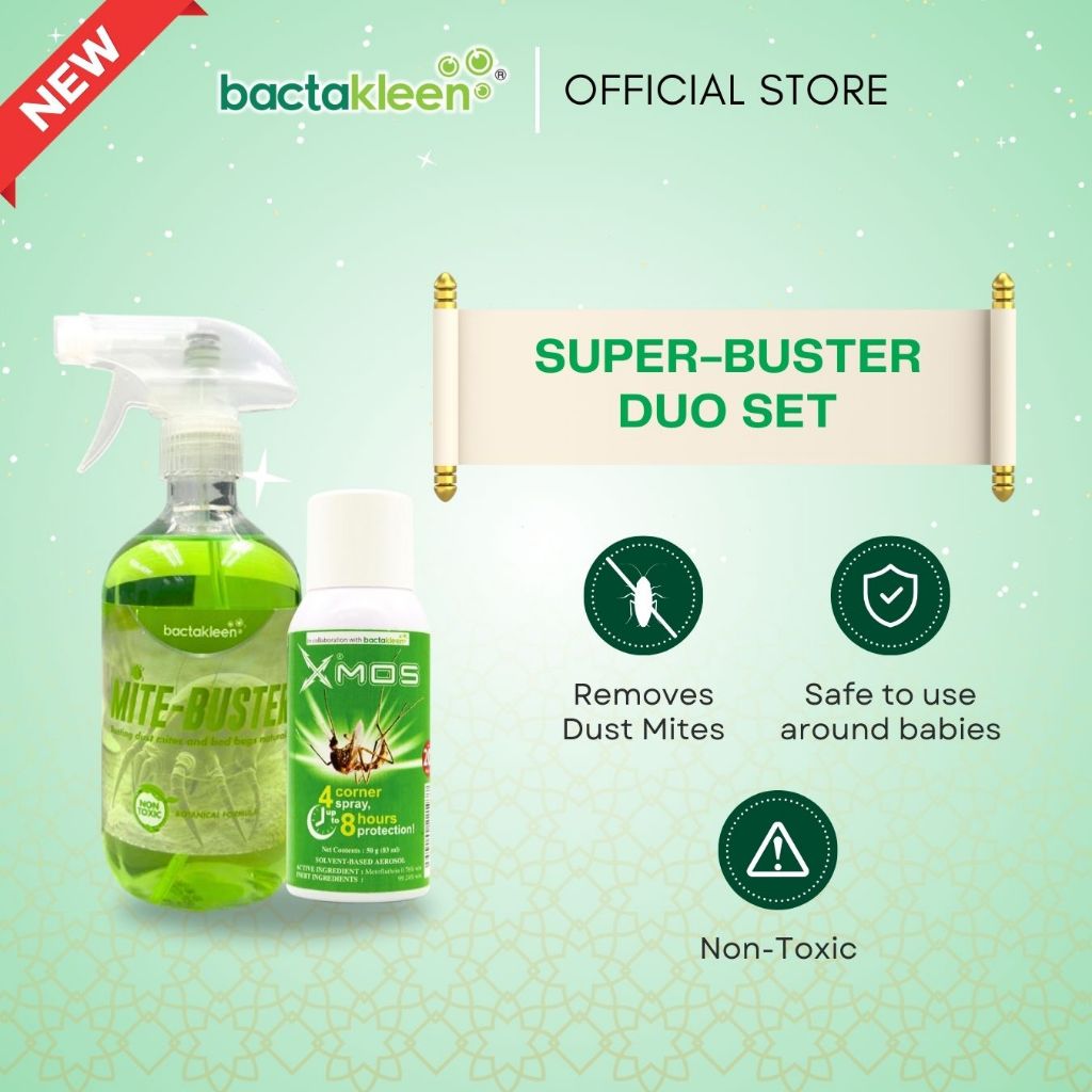 BACTAKLEEN Super-Buster Duo Set | Xmos (83ML) + Mite Buster (500ML ...