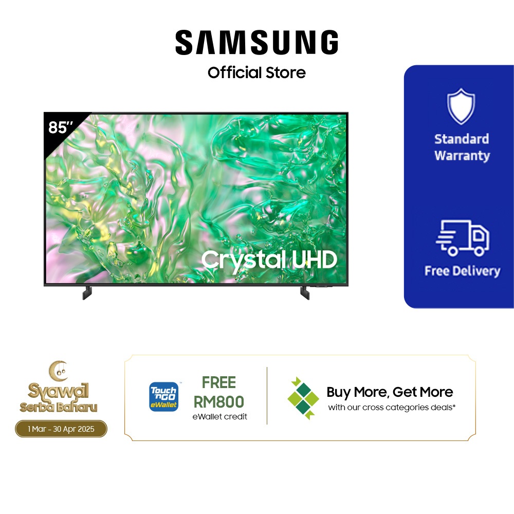 Samsung Crystal UHD DU8000 Smart TV (2024) | Dynamic Crystal Color | 4K Upscaling | AirSlim ...