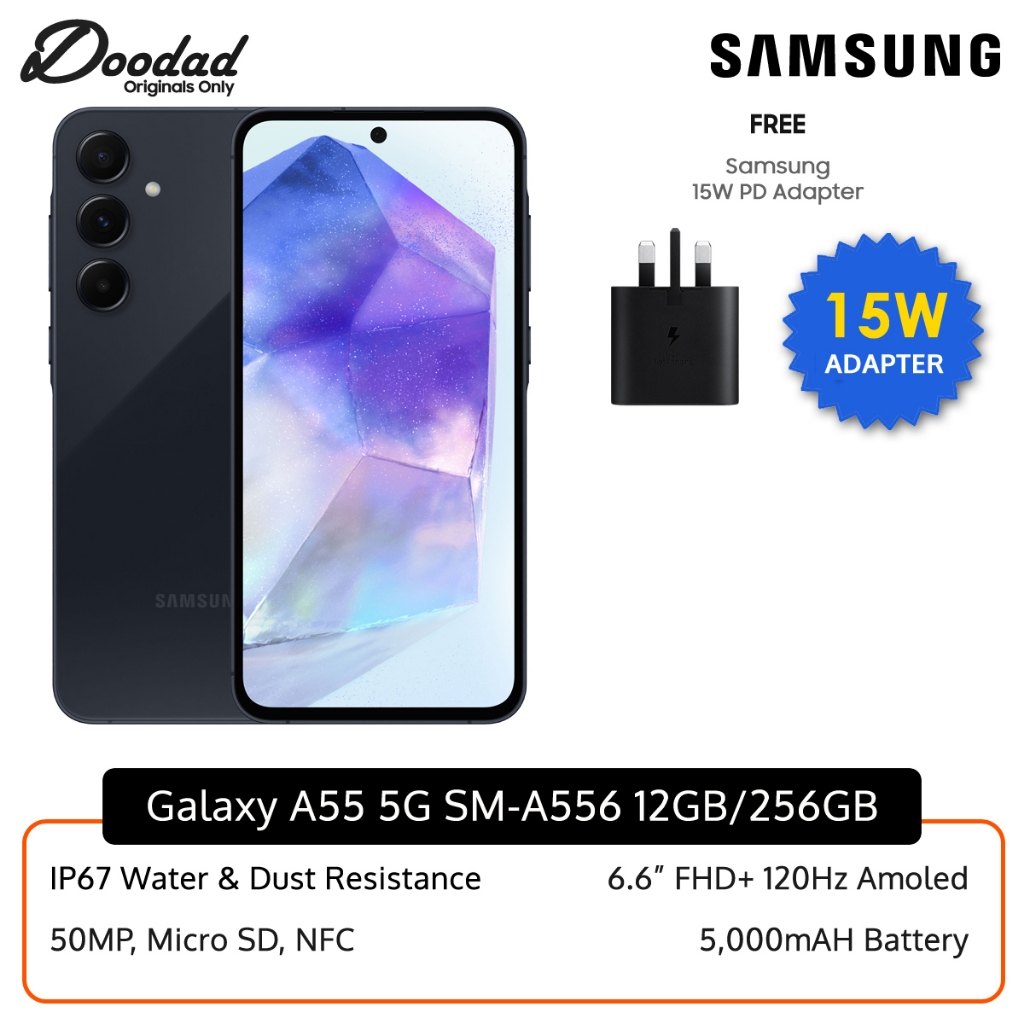 Samsung Galaxy A55 5G 12GB+256GB SM-A556 With Samsung 15W Adapter ...