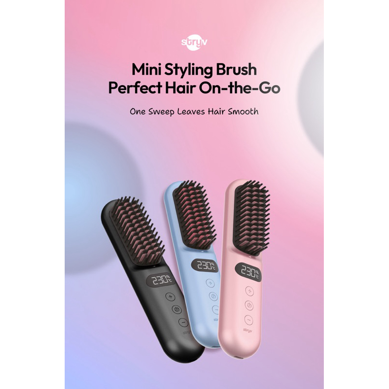 Stryv MiniStyler Compact Wireless Anti Frizz Heated Comb | Shopee Malaysia
