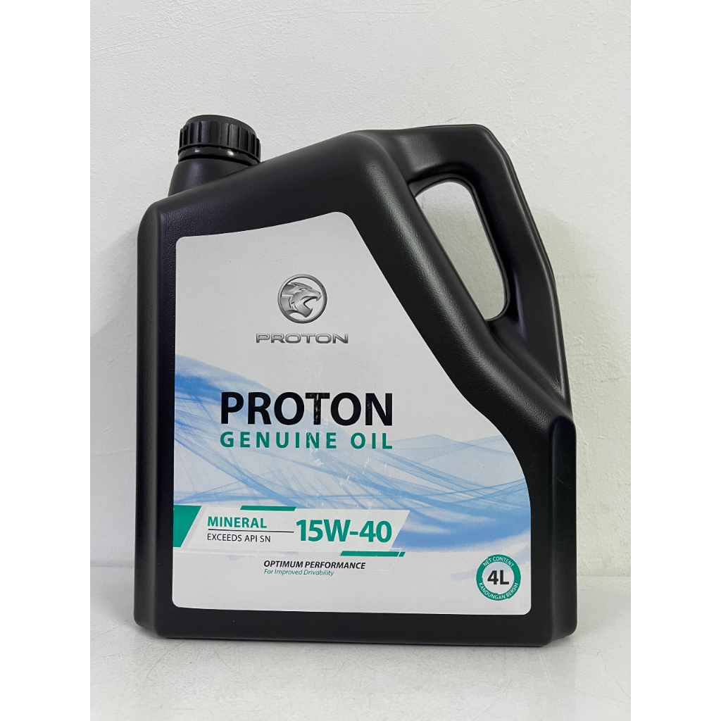 PROTON 15W-40 MINERAL ENGINE OIL 4L MINERAL EXCEEDS API SN 15W-40 ...