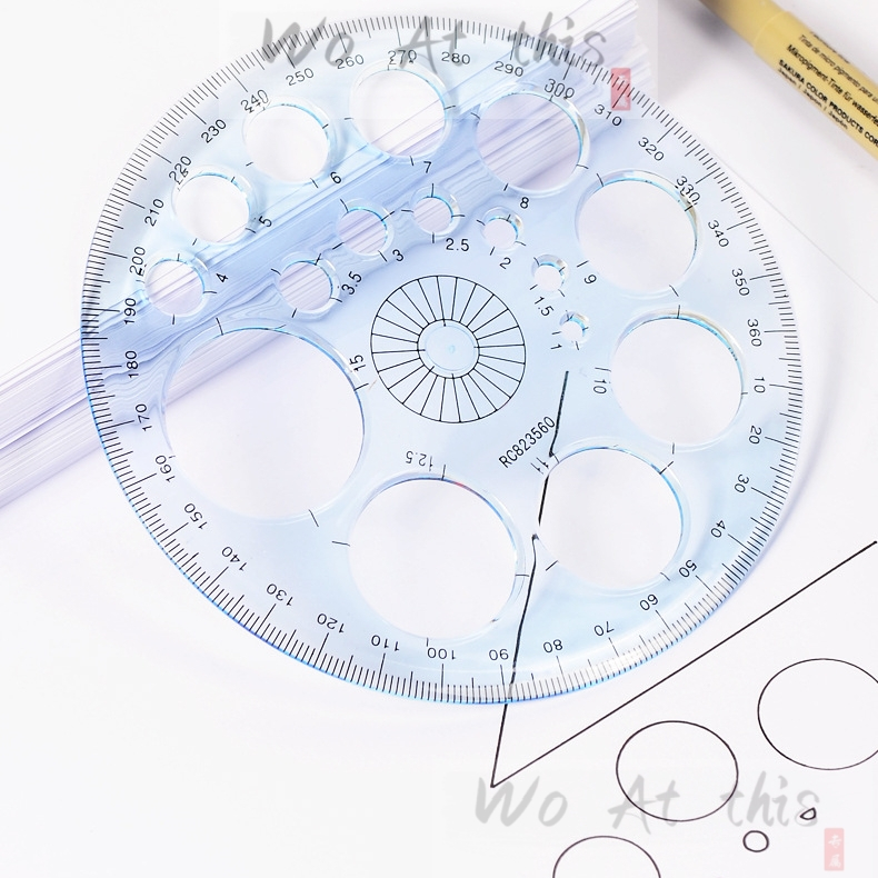 360° Rounded Ruler With Hole/360° Protractor/Full Diameter Circle Ruler ...