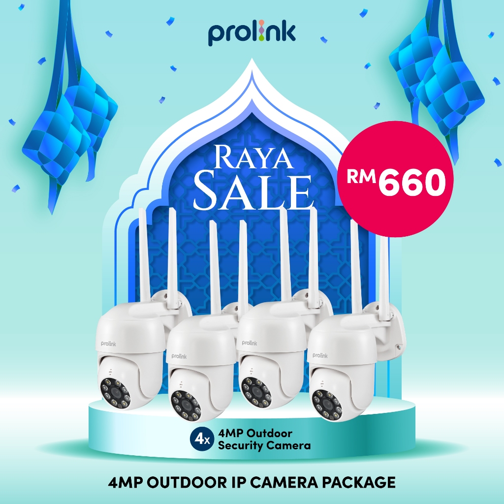 [4mp Package Deal] Prolink AI-Powered 4MP Dual-band Outdoor CCTV IP ...